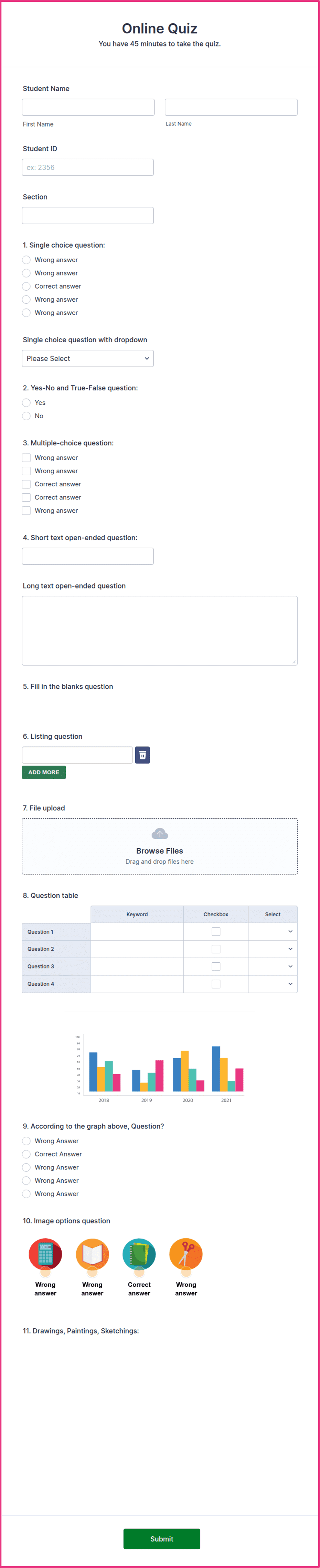 Online Quiz Form Template | Jotform