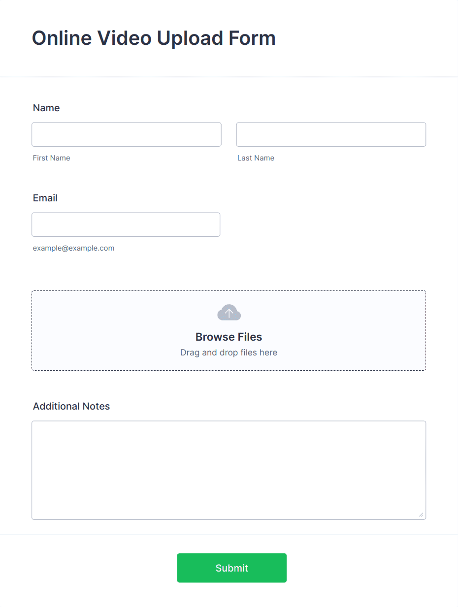 Online Video Upload Form Template | Jotform