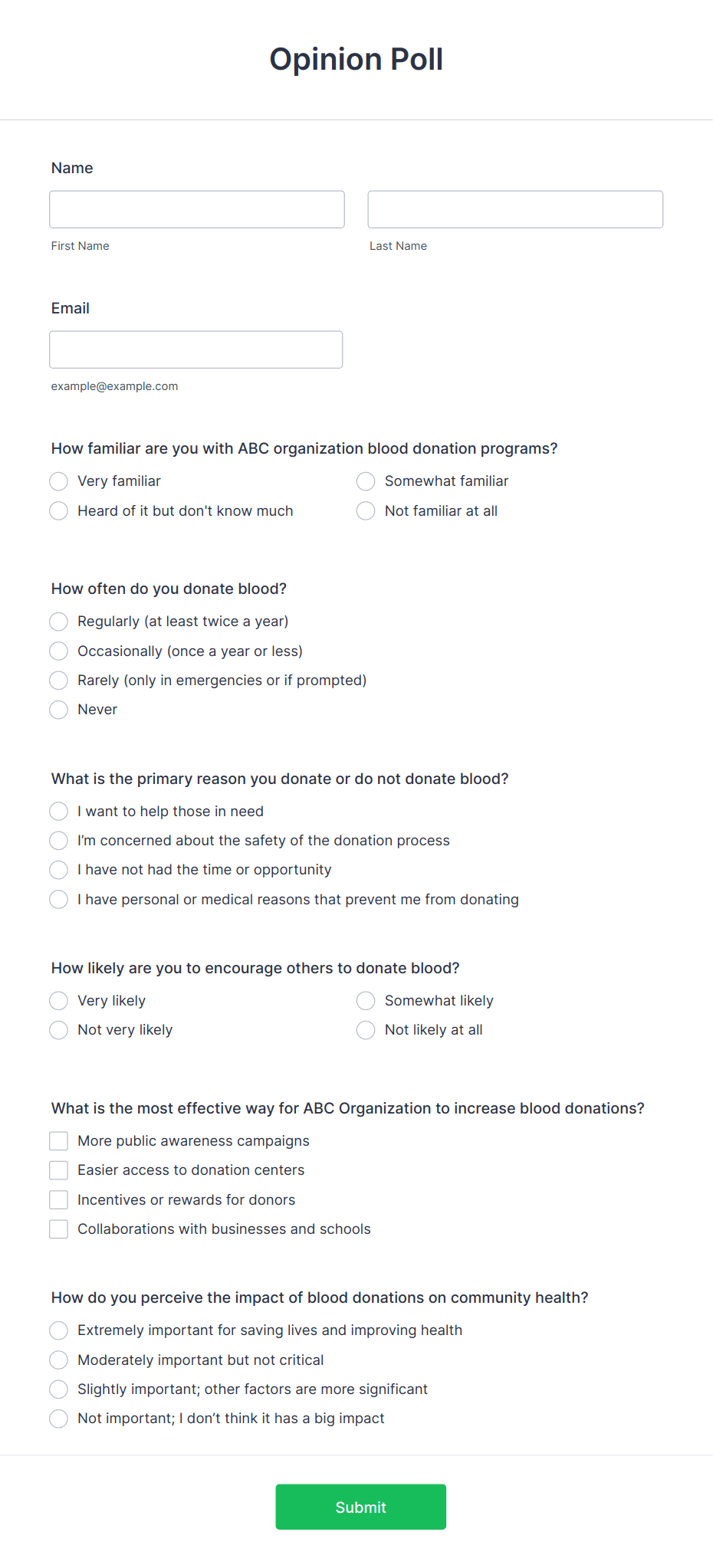 Opinion Poll Form Template | Jotform