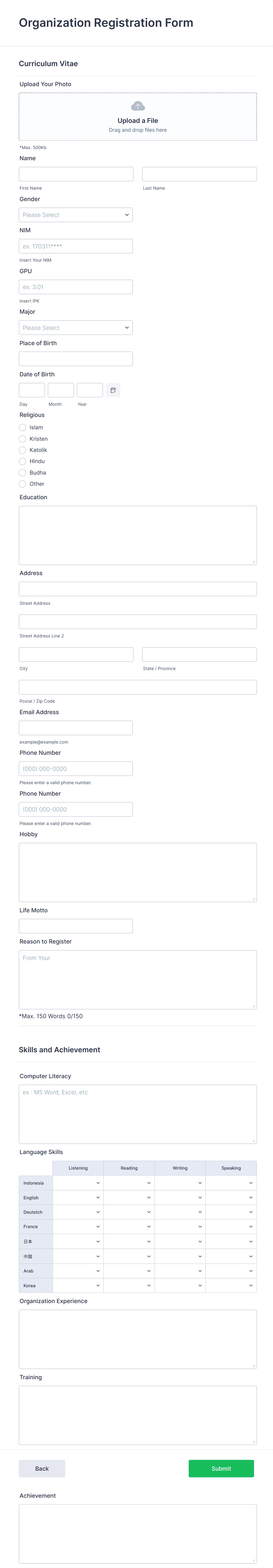 Organization Registration Form Template | Jotform