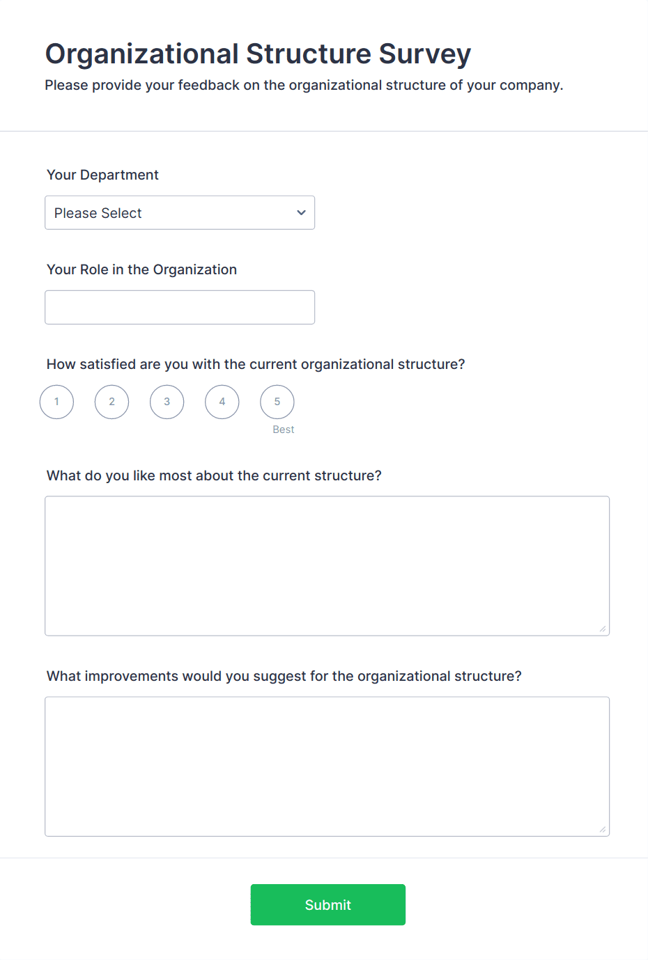 Organizational Structure Survey Form Template | Jotform