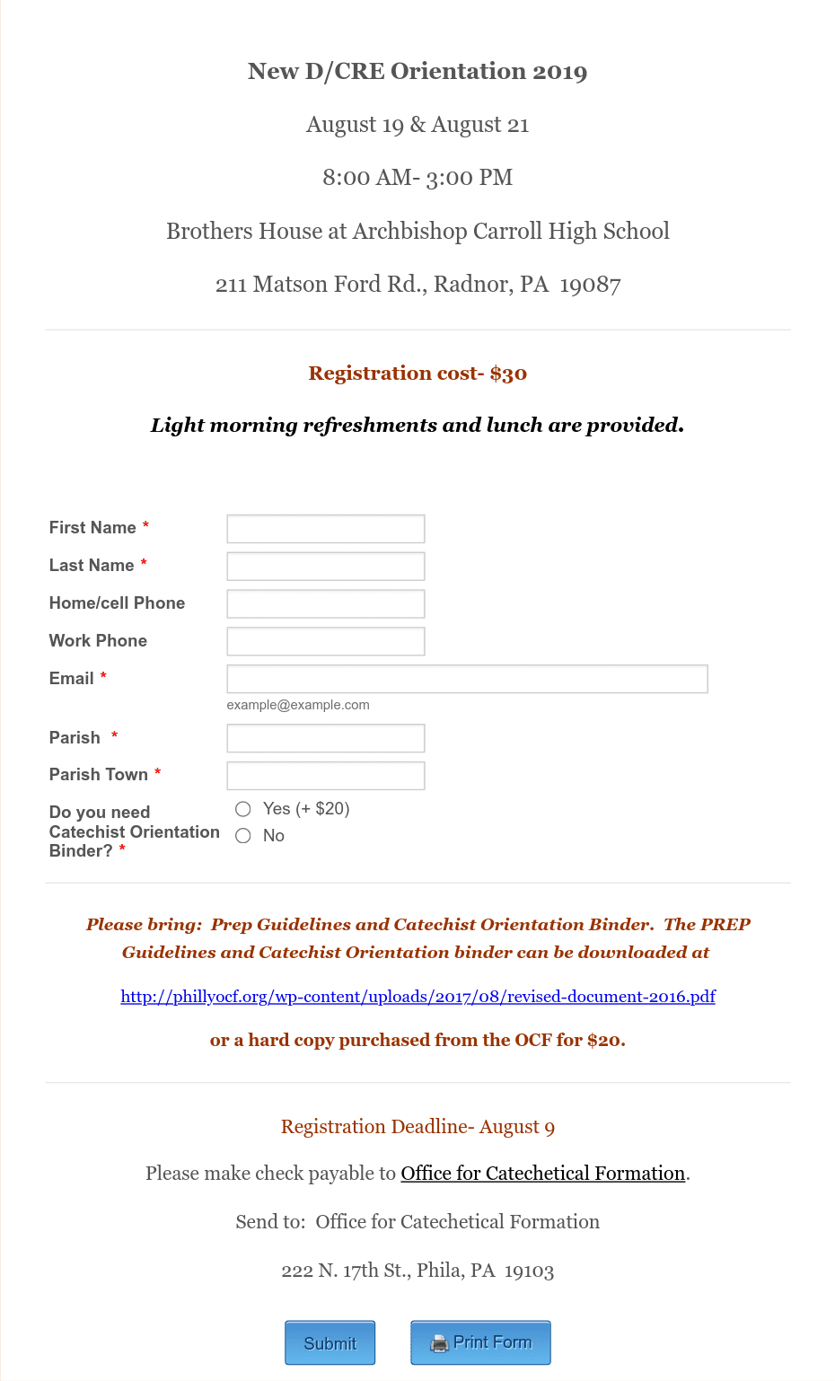 Orientation Day Registration Form Template | Jotform