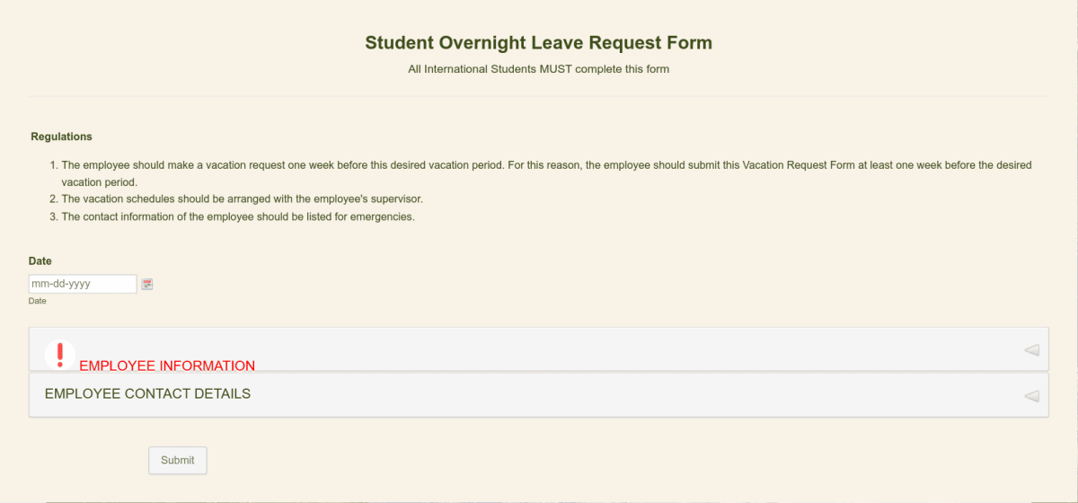 Overnight Leave Request Form Template | Jotform