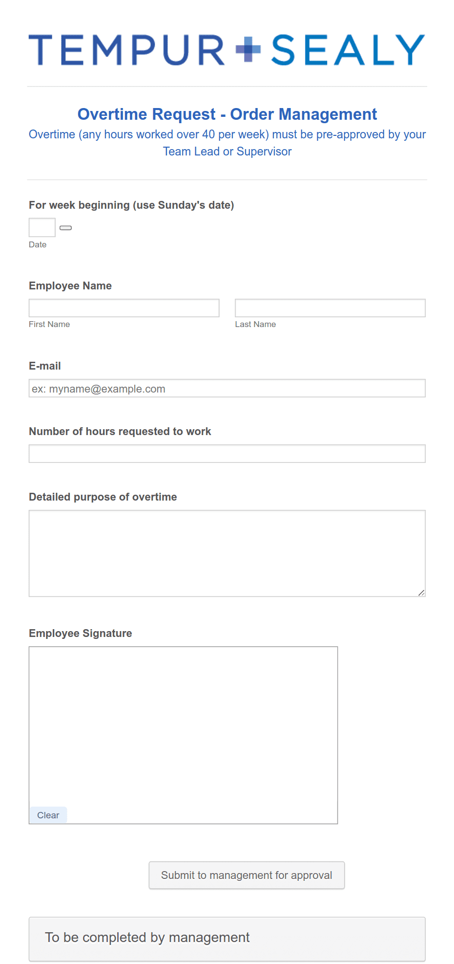 Overtime Management Form Template | Jotform