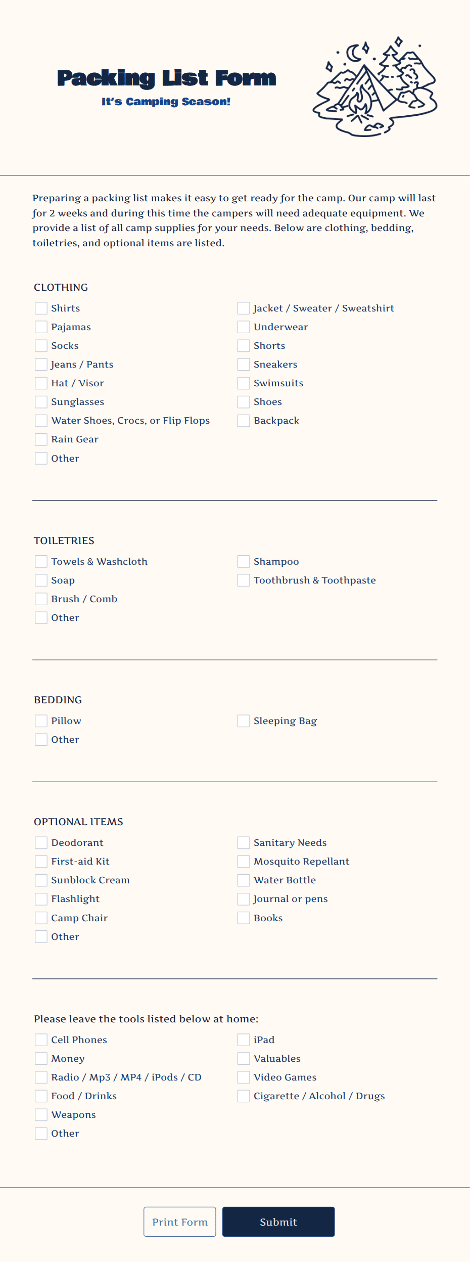 Packing List Form Template | Jotform