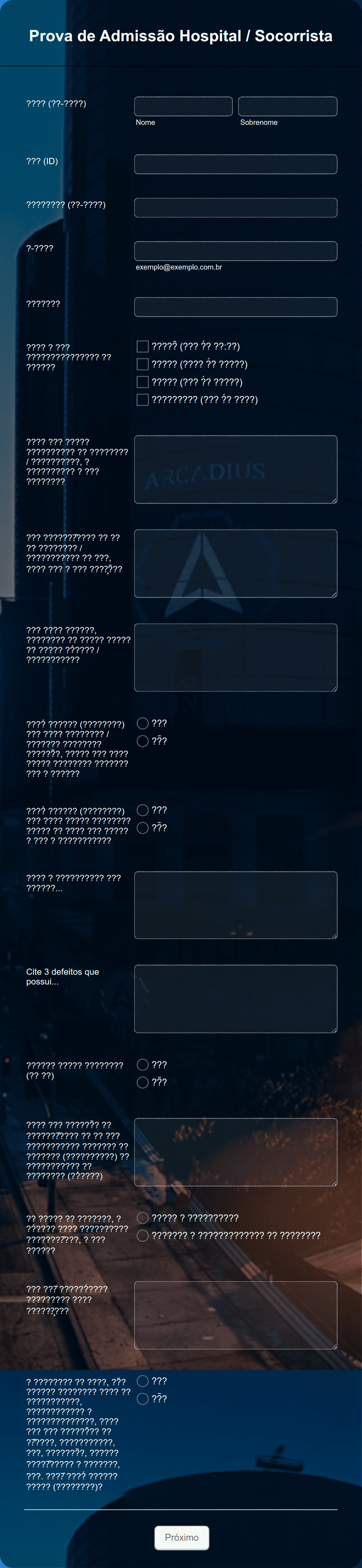 𝐄𝐝𝐢𝐭𝐚𝐥 𝐇𝐨𝐬𝐩𝐢𝐭𝐚𝐥 PARA GTA RP Modelo de Formulário | Jotform