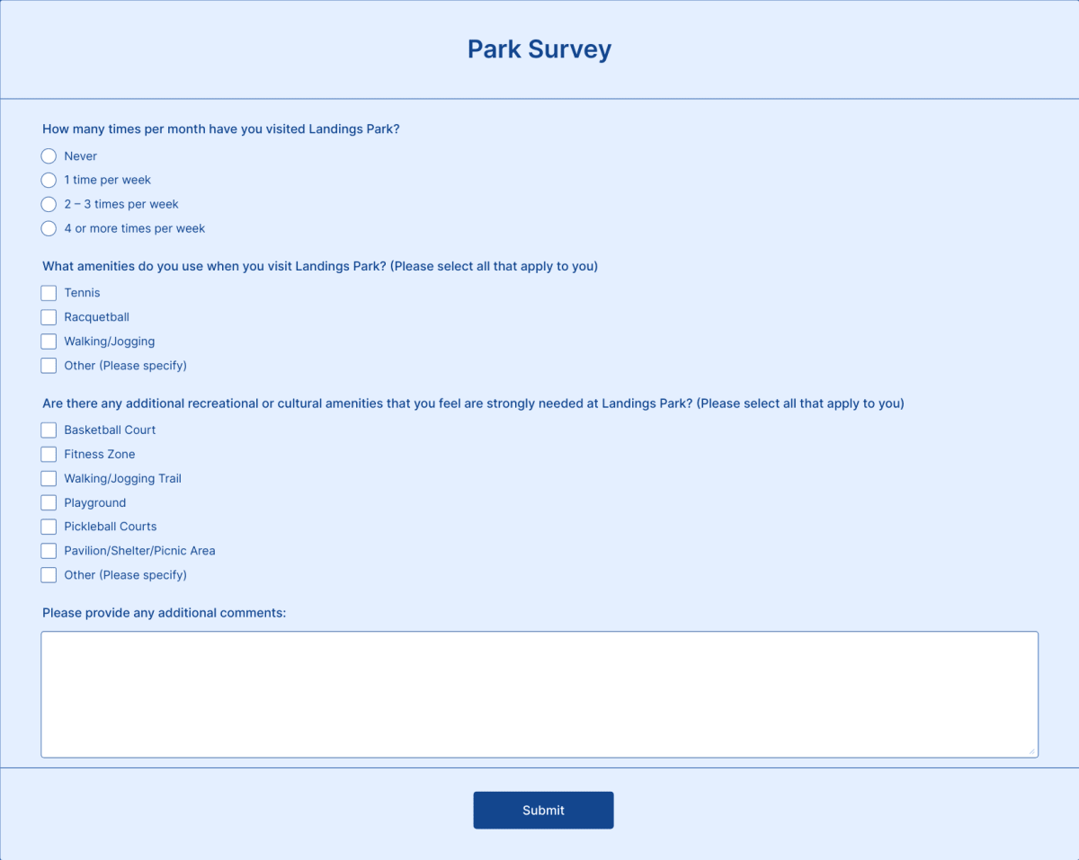 Park Survey Form Template | Jotform