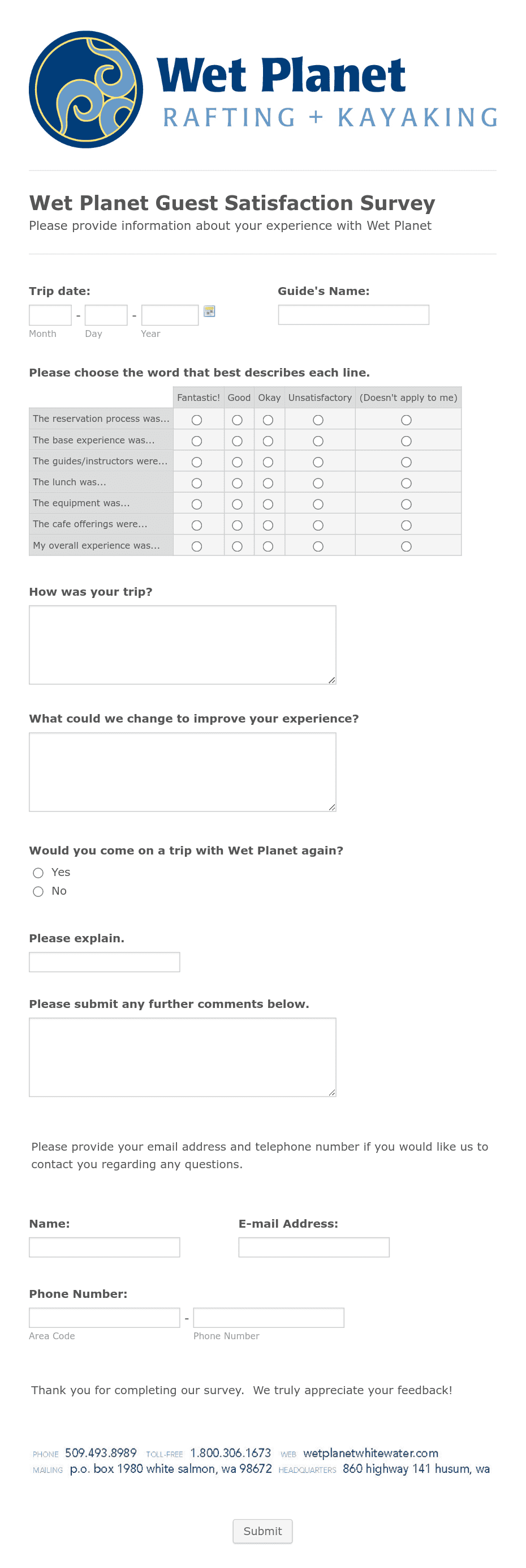 Participant Feedback Form Template | Jotform