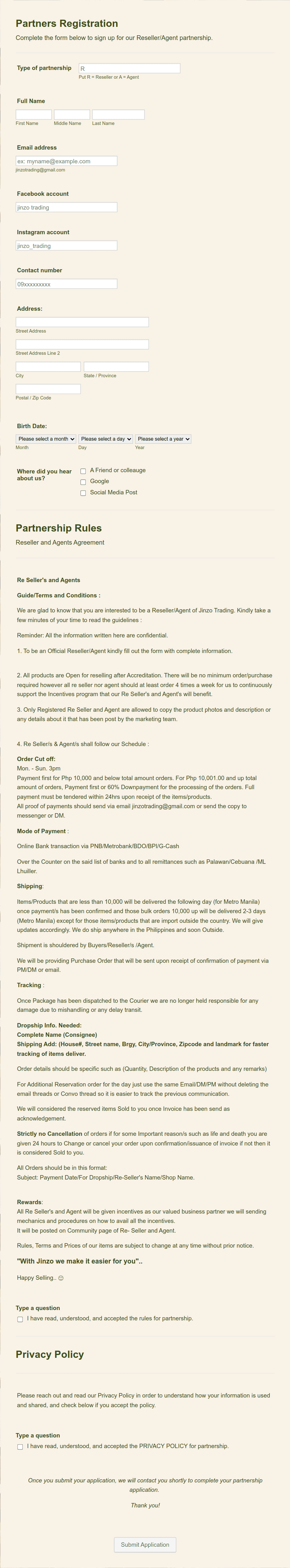 Partners Registration Form Template | Jotform