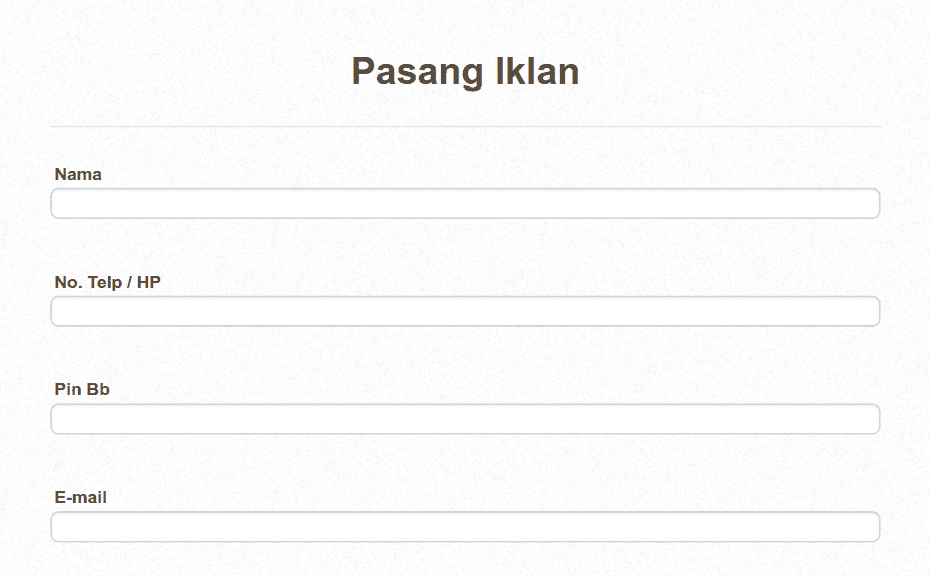 Indonesian Advertising Form Template | Jotform