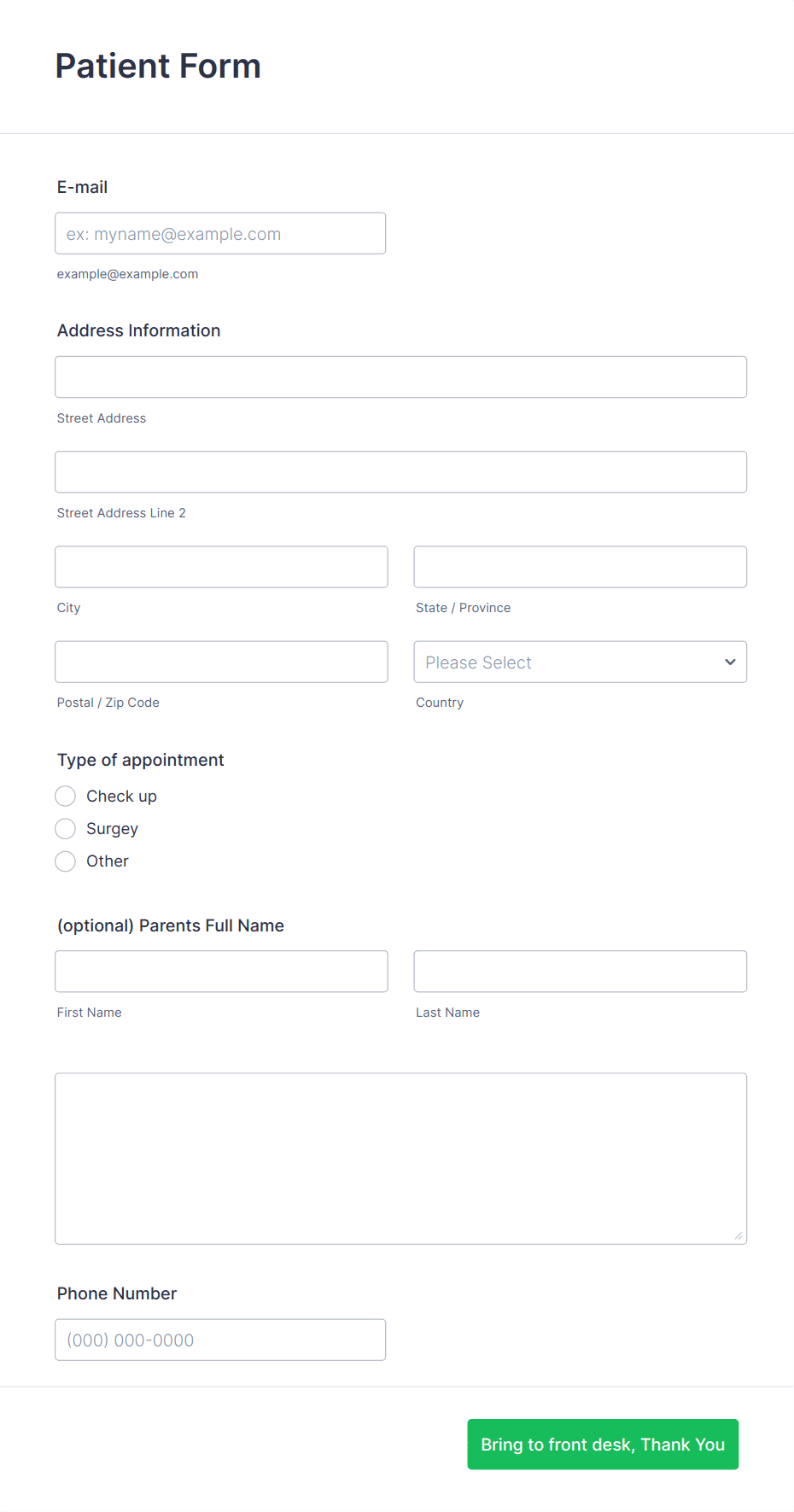 Patient Form Template | Jotform