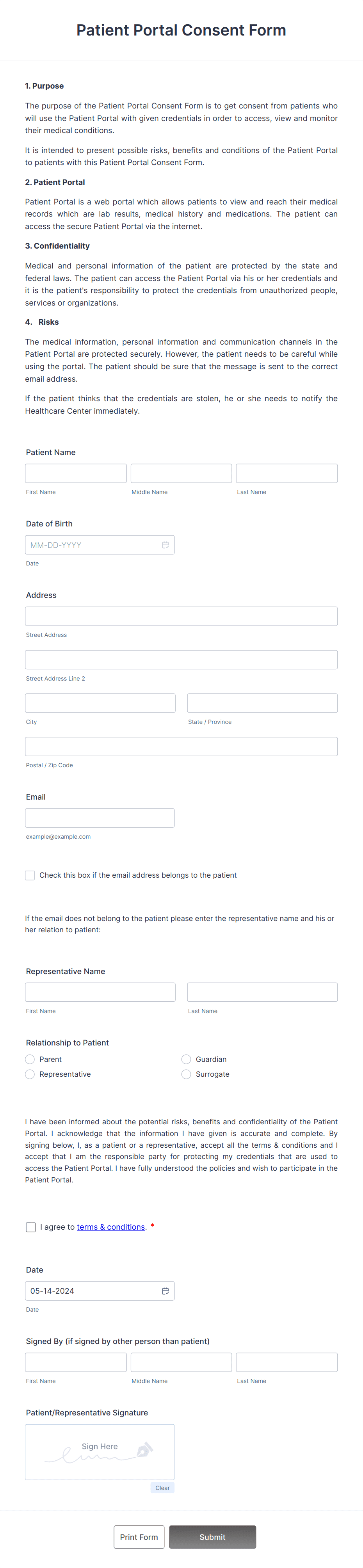 Patient Portal Consent Form Template | Jotform