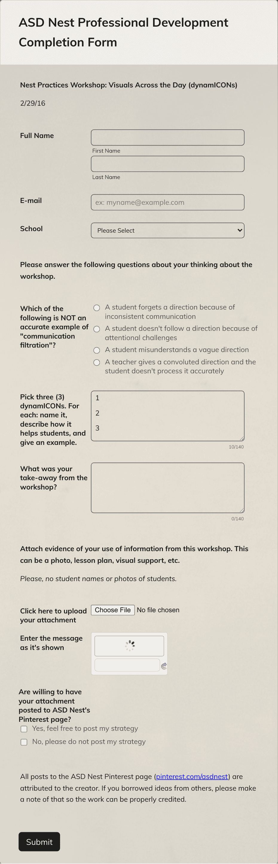 PD Completion Form Template | Jotform