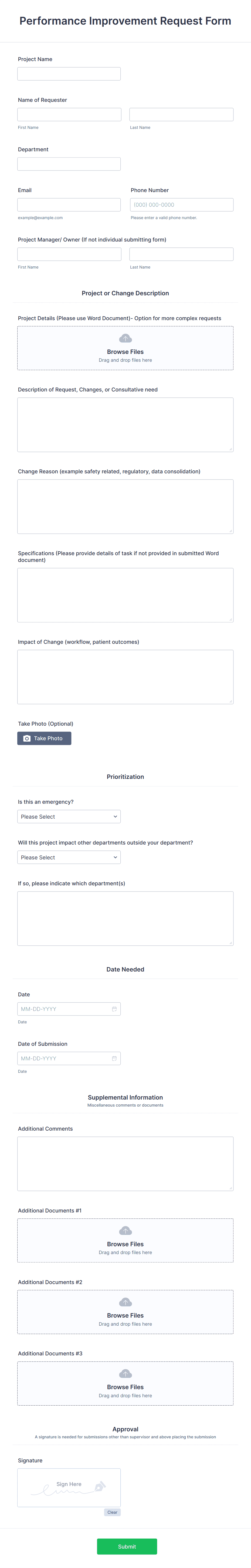 Performance Improvement Request Form Template | Jotform