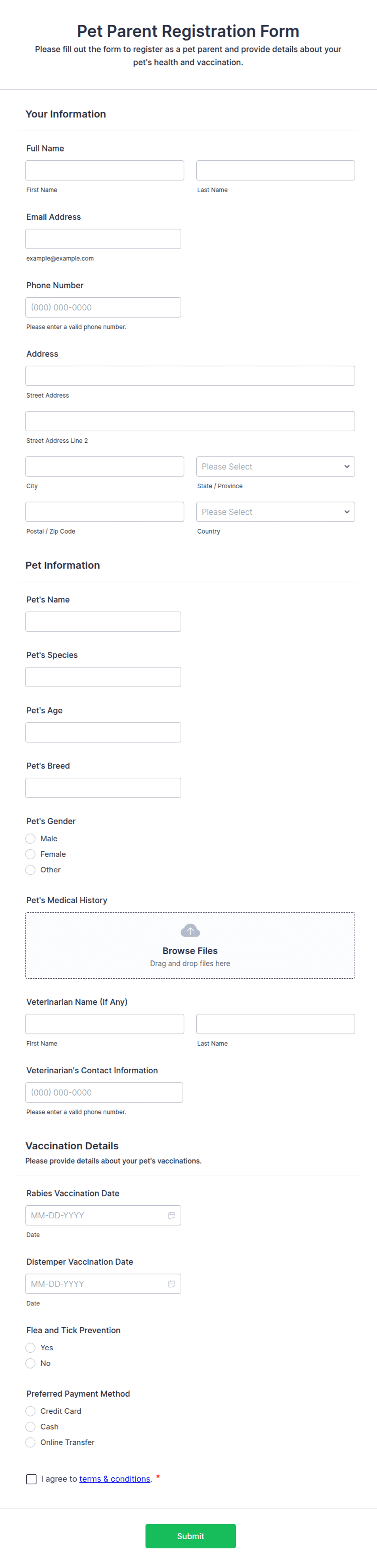 Pet Parent Registration Form Template | Jotform