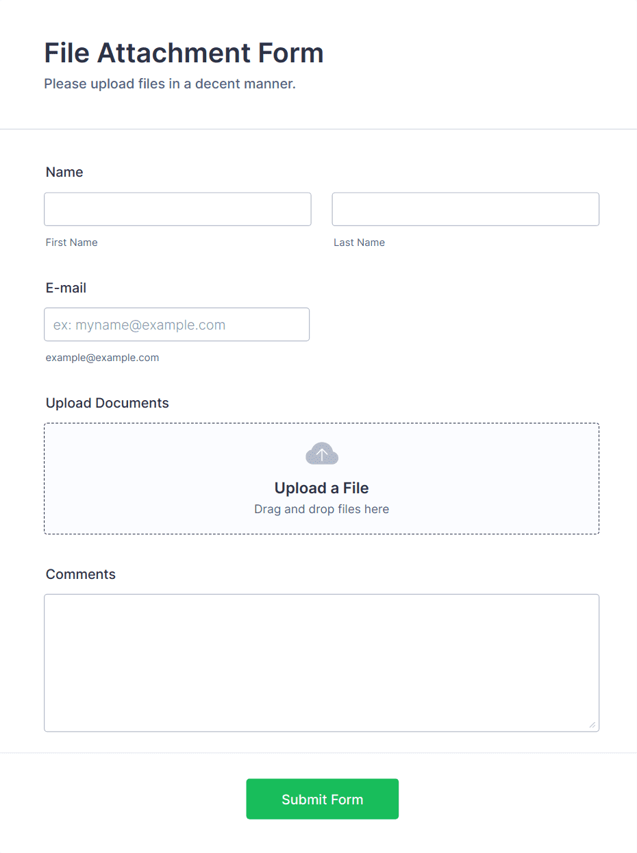 File Attachment Form Template | Jotform