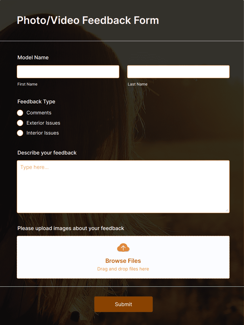 Photo Video Feedback Form Template | Jotform