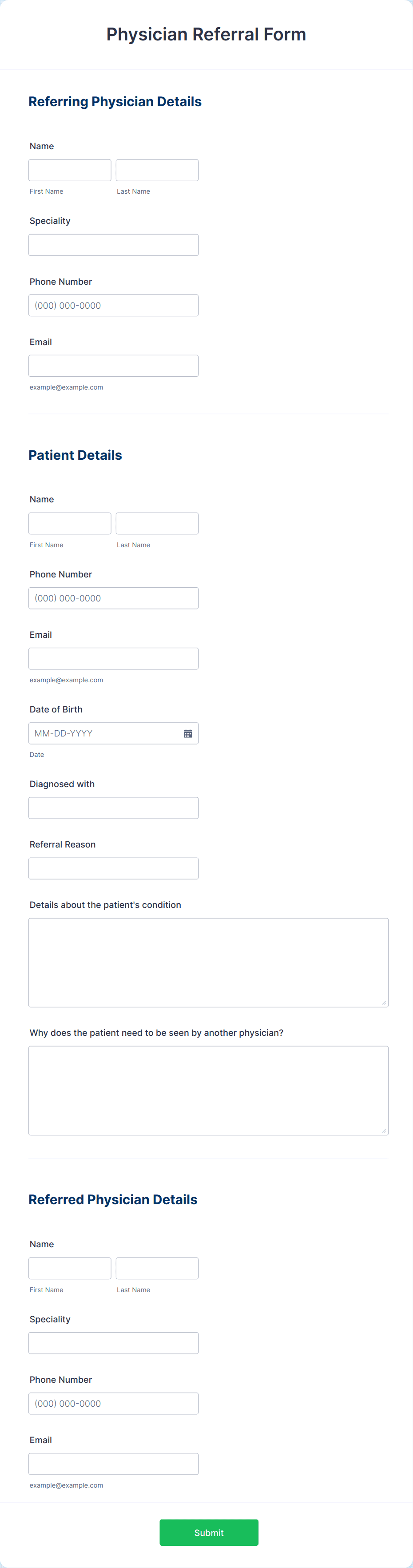 Physician Referral Form Template | Jotform