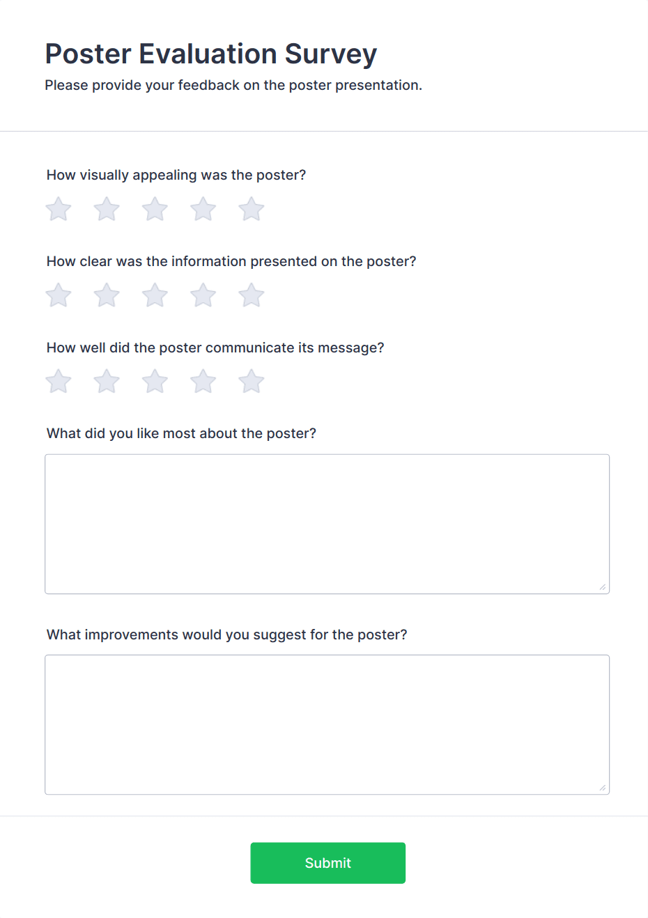 Poster Evaluation Survey Form Template | Jotform