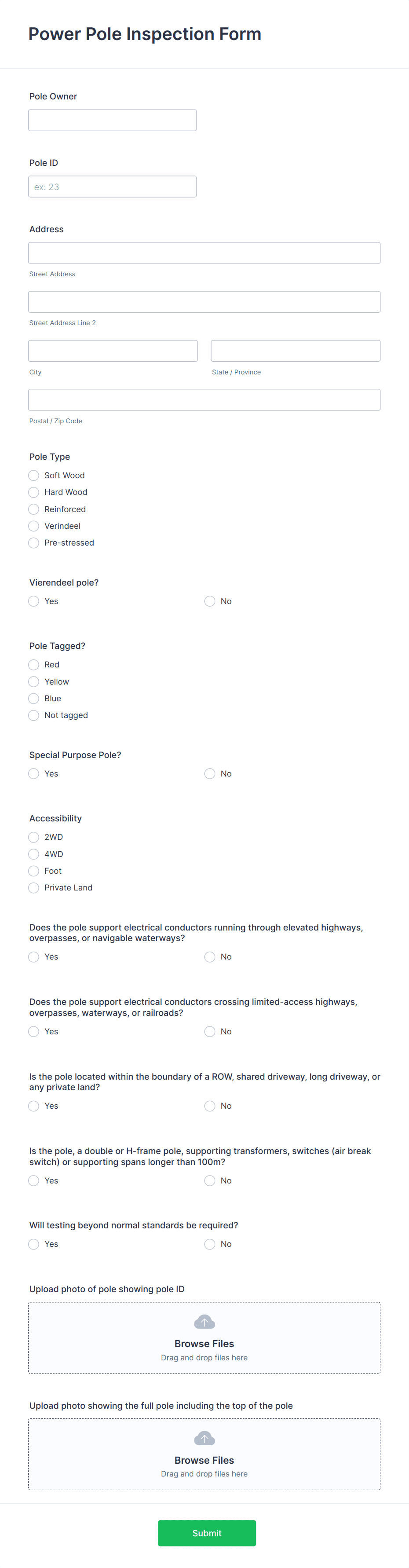 Power Pole Inspection Form Template | Jotform
