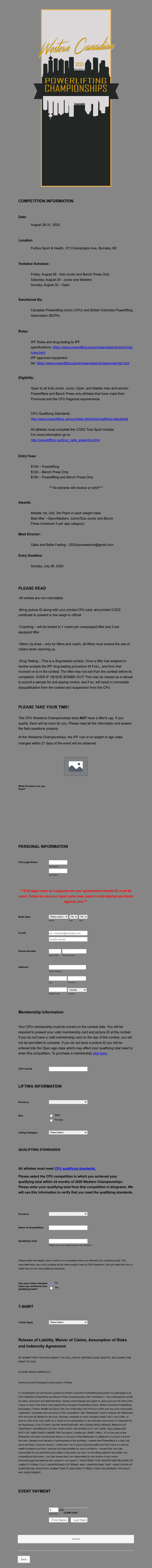 Powerlifting Contest Entry Form Template | Jotform
