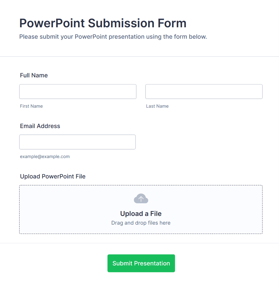 PowerPoint Submission Form Template | Jotform
