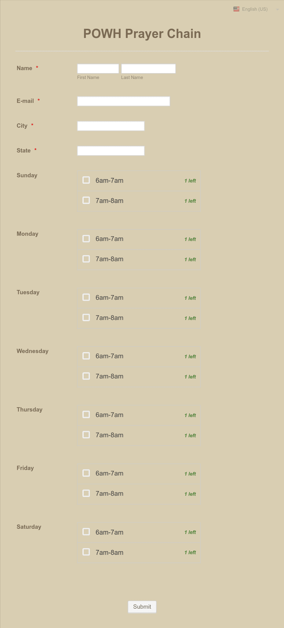 Powh Prayer Chain Form Template | Jotform