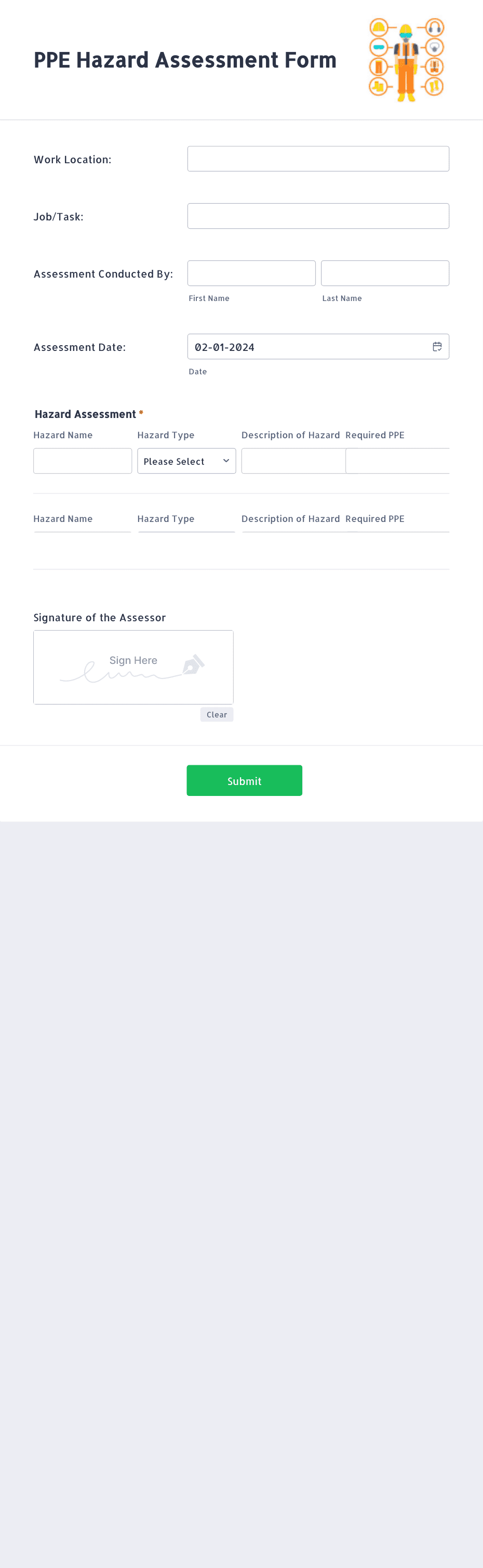 PPE Hazard Assessment Form Template | Jotform