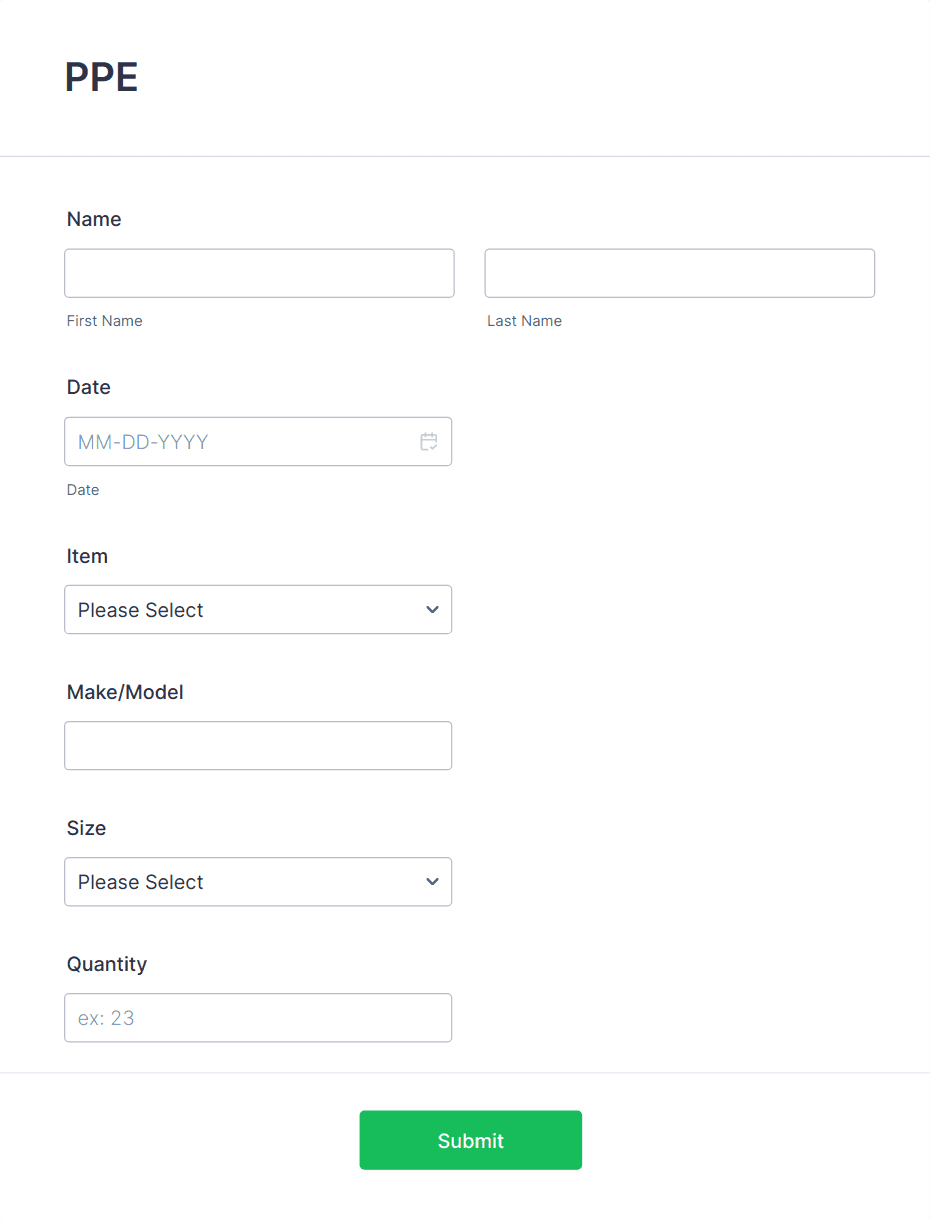 PPE Distribution Form Template | Jotform