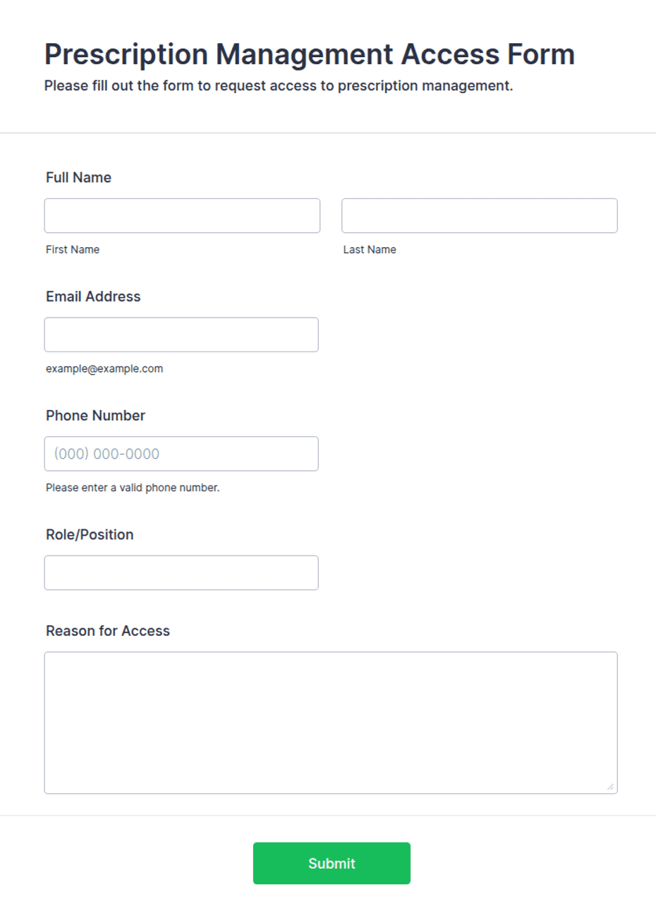 Prescription Management Access Form Template | Jotform