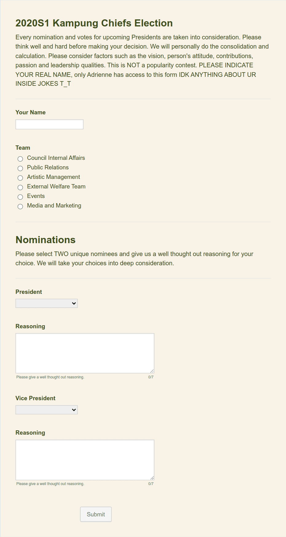 Presidential Election Form Template | Jotform