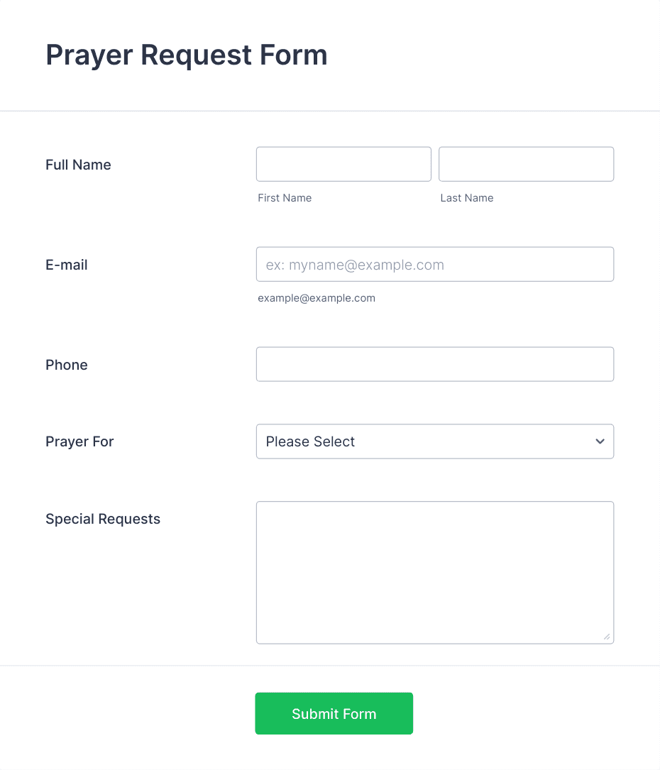 Private Prayer Request Form Template | Jotform