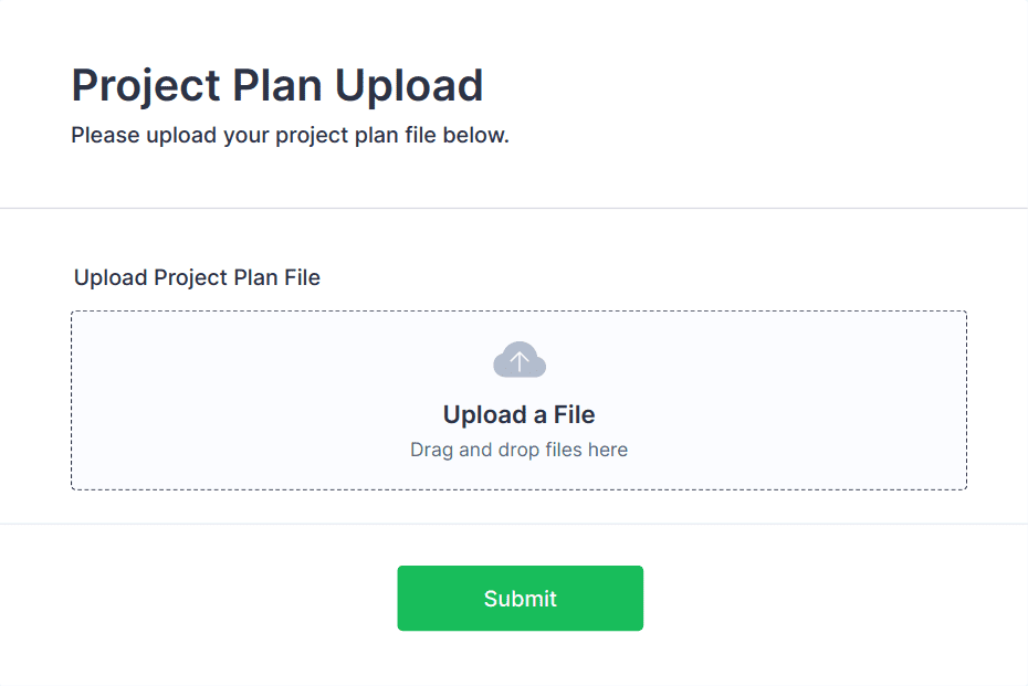 Project Plan Upload Form Template | Jotform