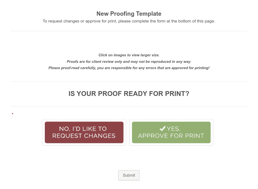 Proof Approval Form Template | Jotform