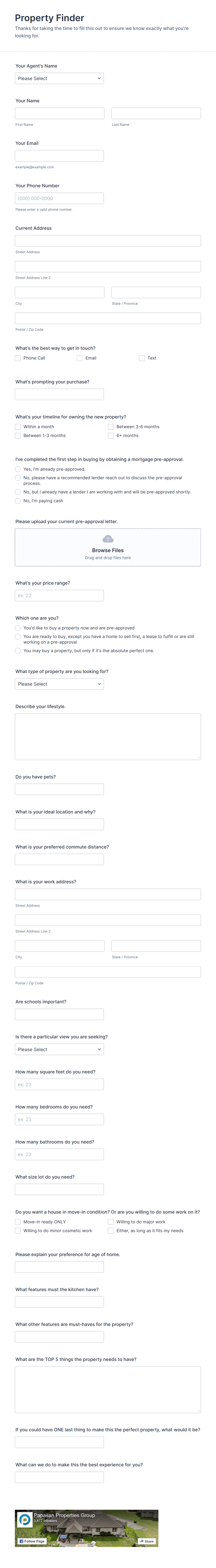 Property Finder Form Template | Jotform