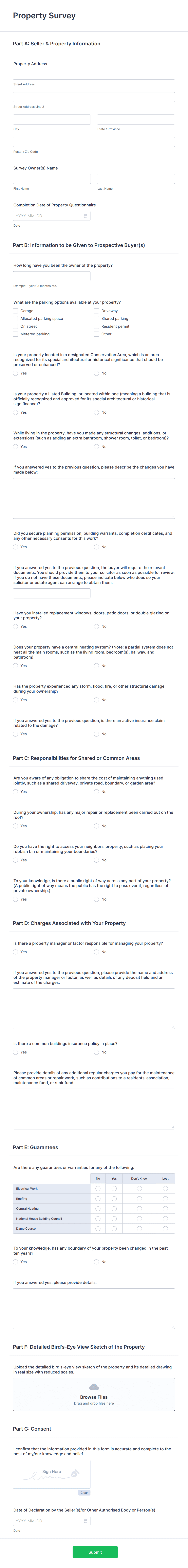 Property Survey Form Template | Jotform