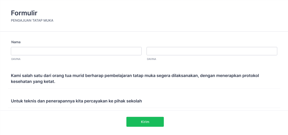 PTM Template Formulir | Jotform