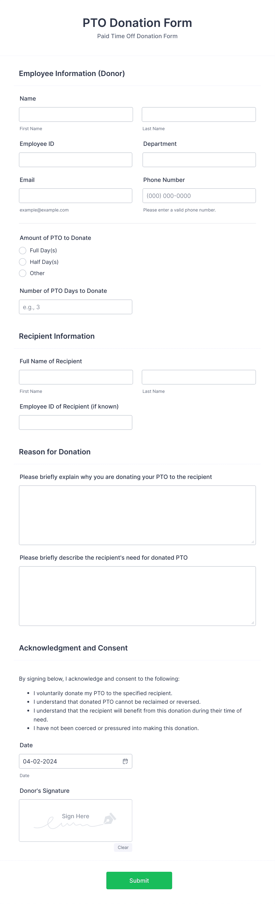 PTO Donation Form Template | Jotform