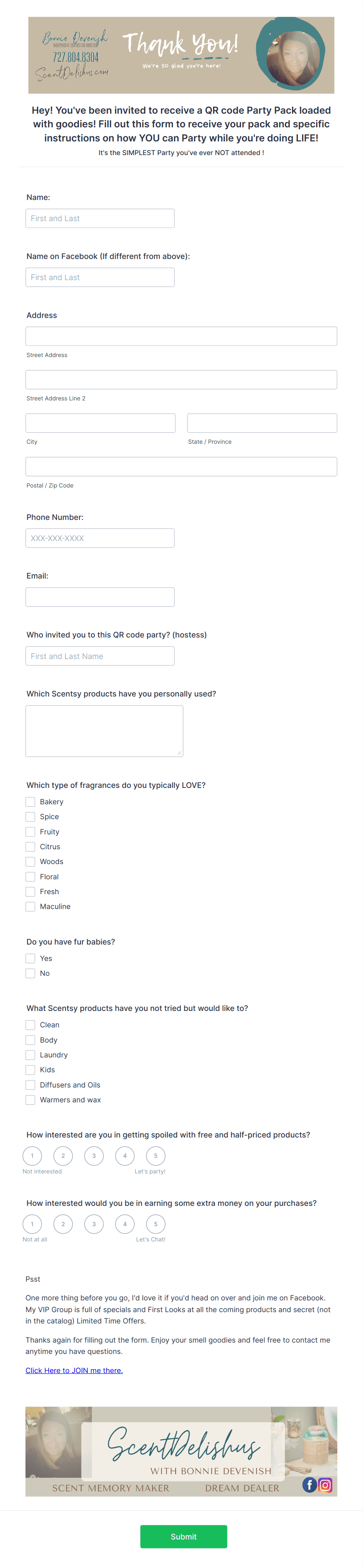 QR Code Party Packs Form Template | Jotform