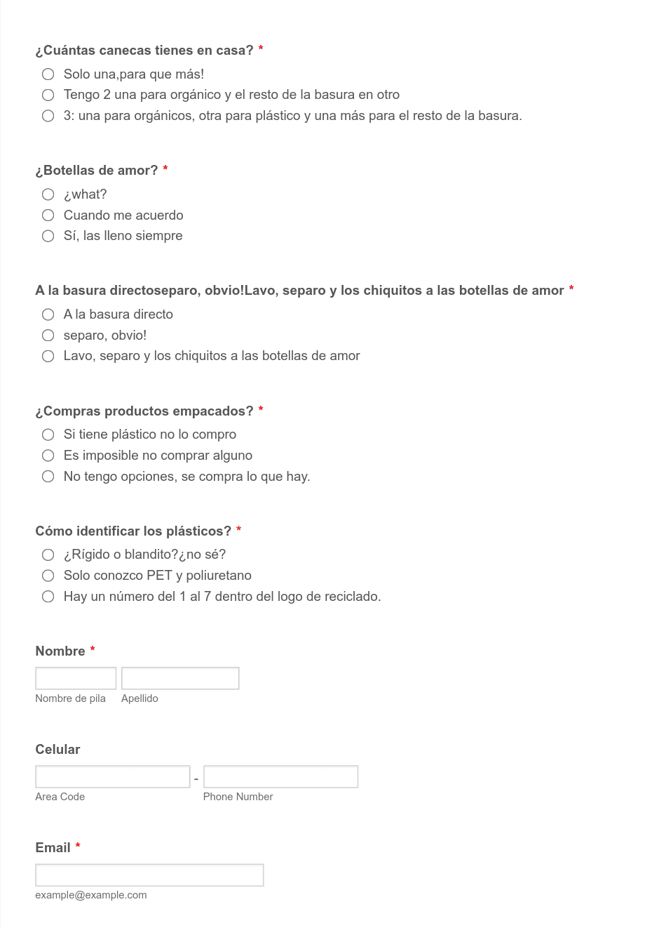 ¿Qué tan experto eres en reciclaje? Plantilla de formulario | Jotform