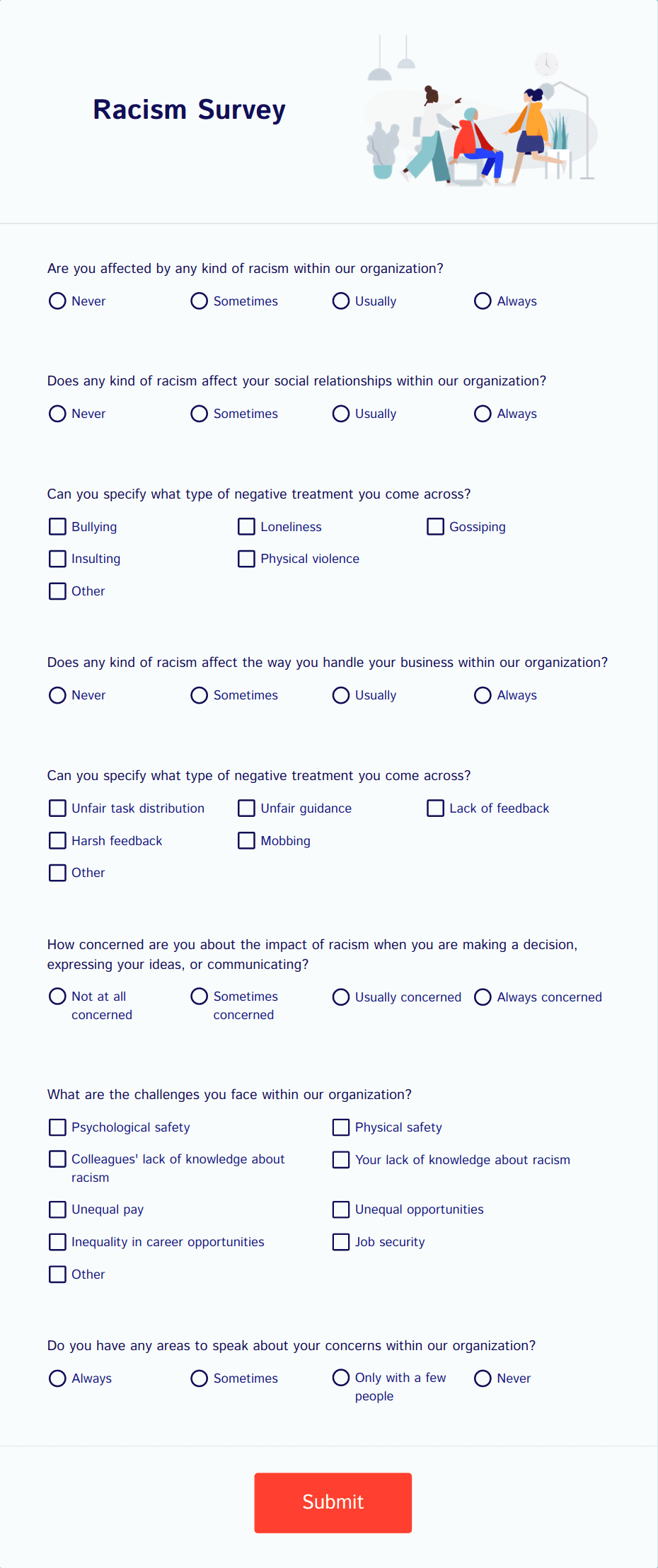 Racism Survey Form Template | Jotform