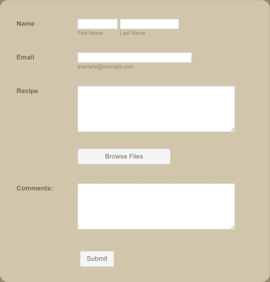 R&D Cooking corner Form Template | Jotform