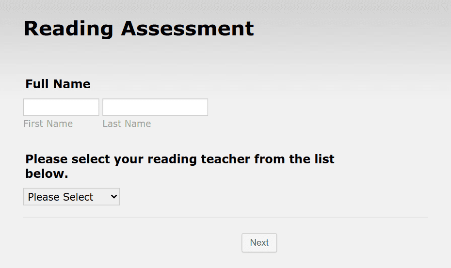 Reading Assessment Form Template | Jotform