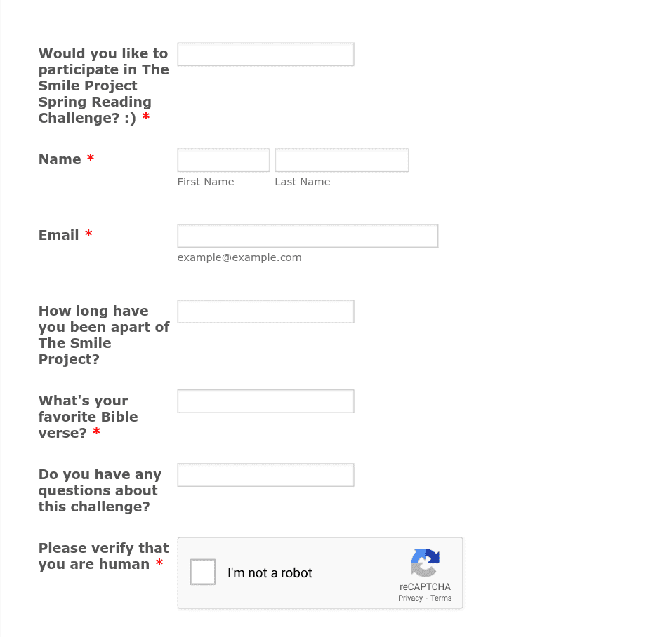 Reading Challenge Signup Form Template | Jotform