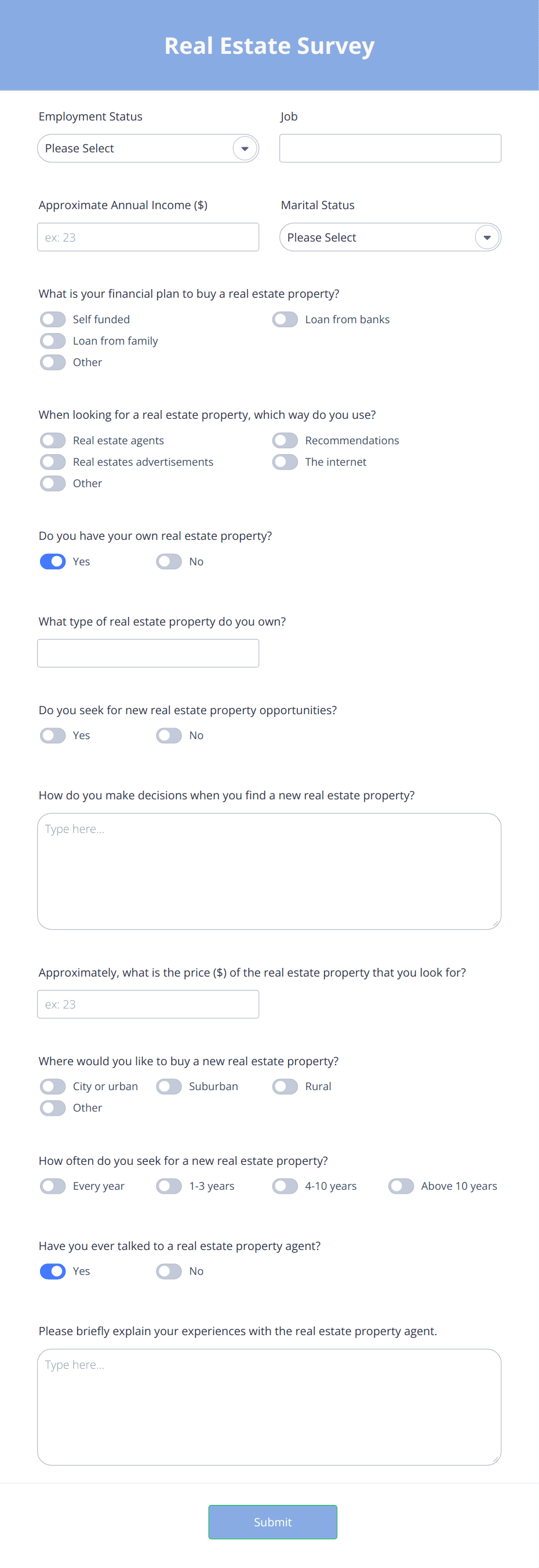Real Estate Survey Form Template | Jotform