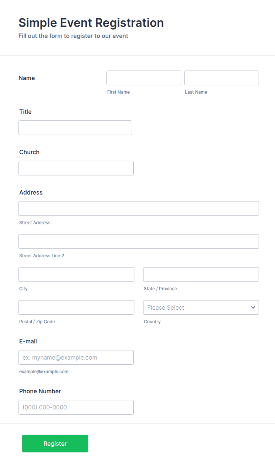 Simple Seminar Contact Form Template | Jotform