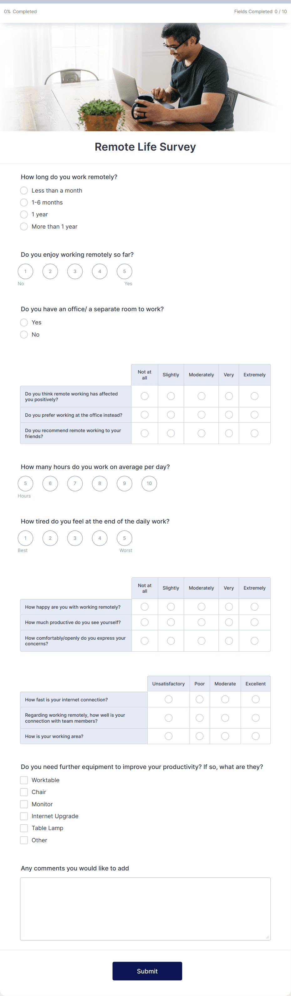 Remote Work Survey Form Template | Jotform