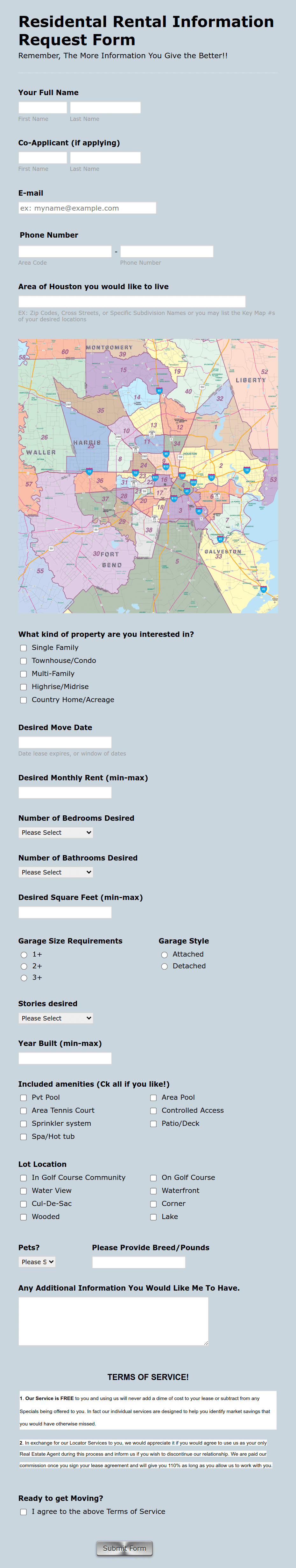 Rental Property Inquiry Form Template | Jotform