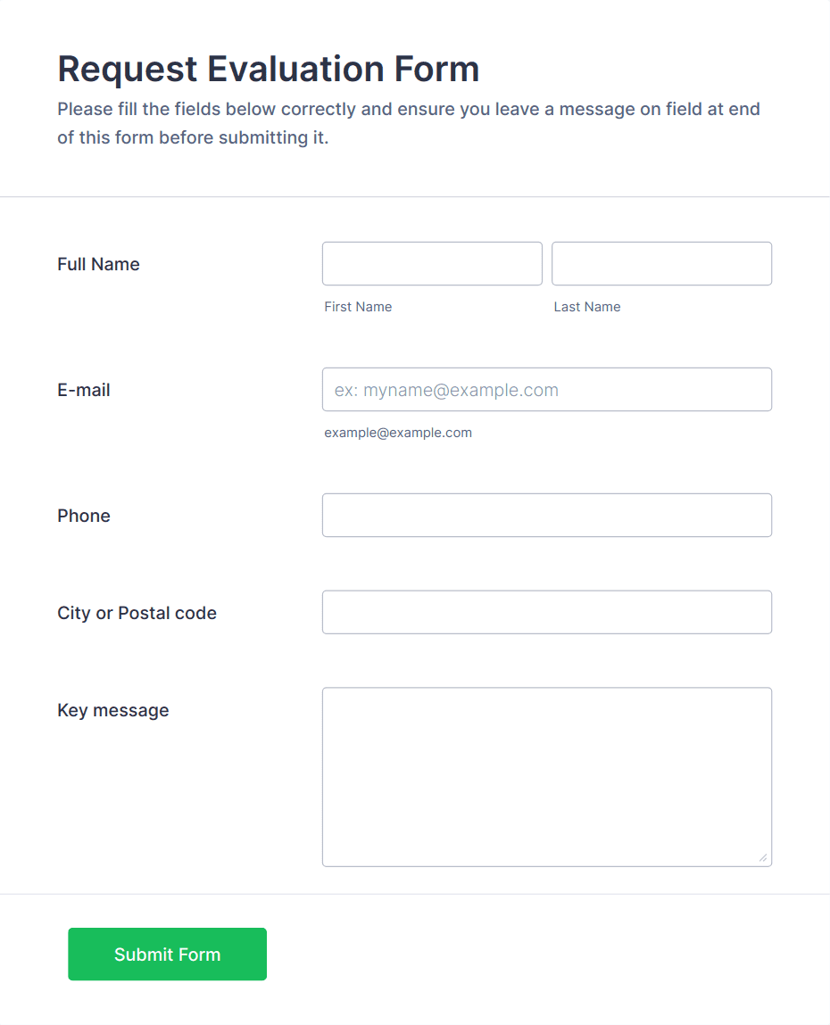 Request Evaluation Form Template | Jotform