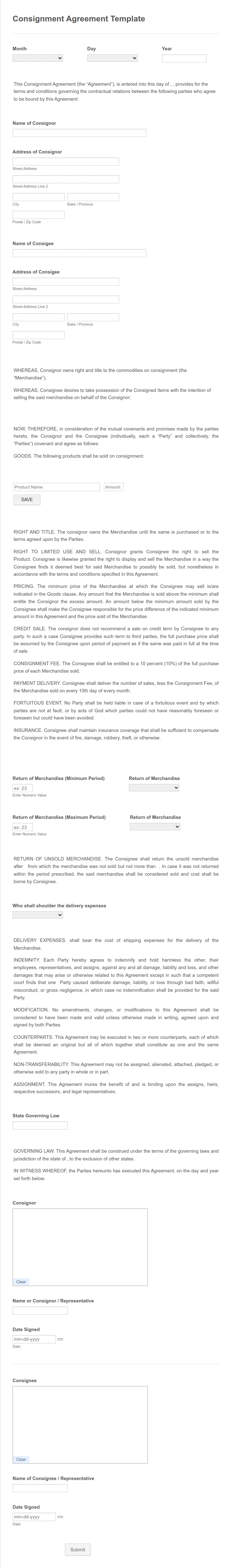 Reseller Agreement PDF Form Template | Jotform